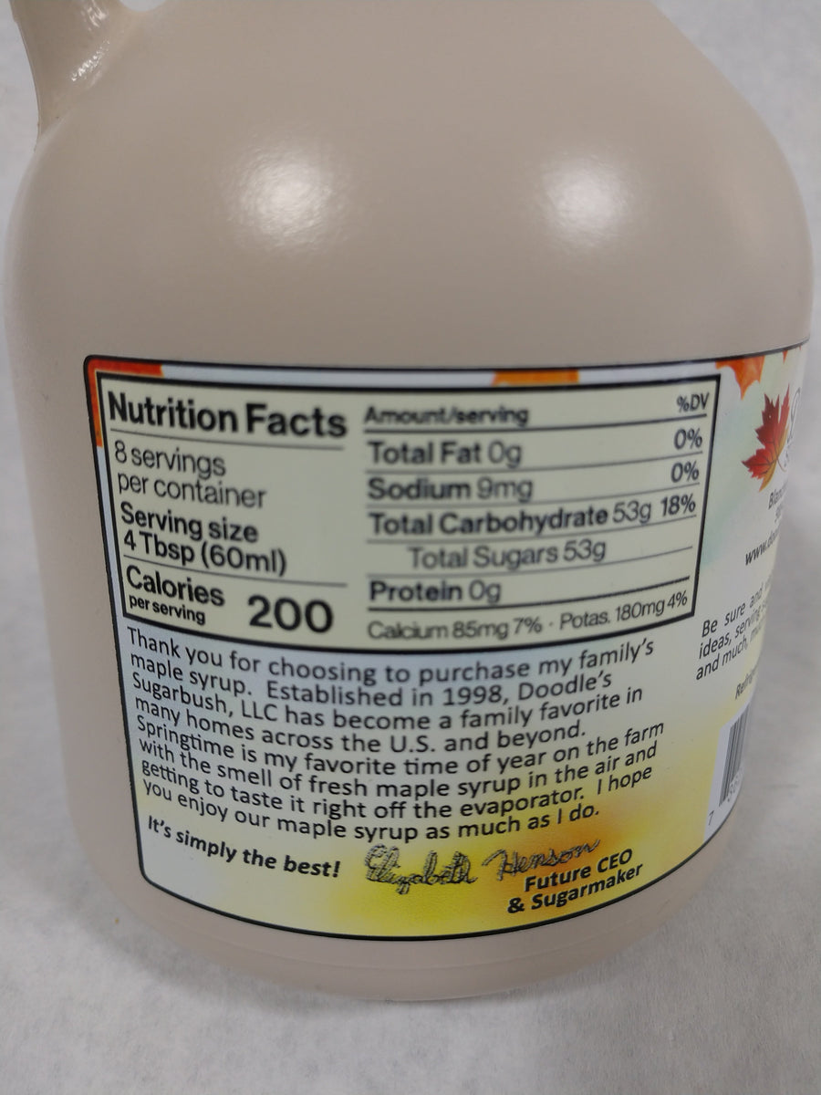 100% Pure Grade A Maple Syrup - Plastic Containers | Doodle's Sugarbush ...